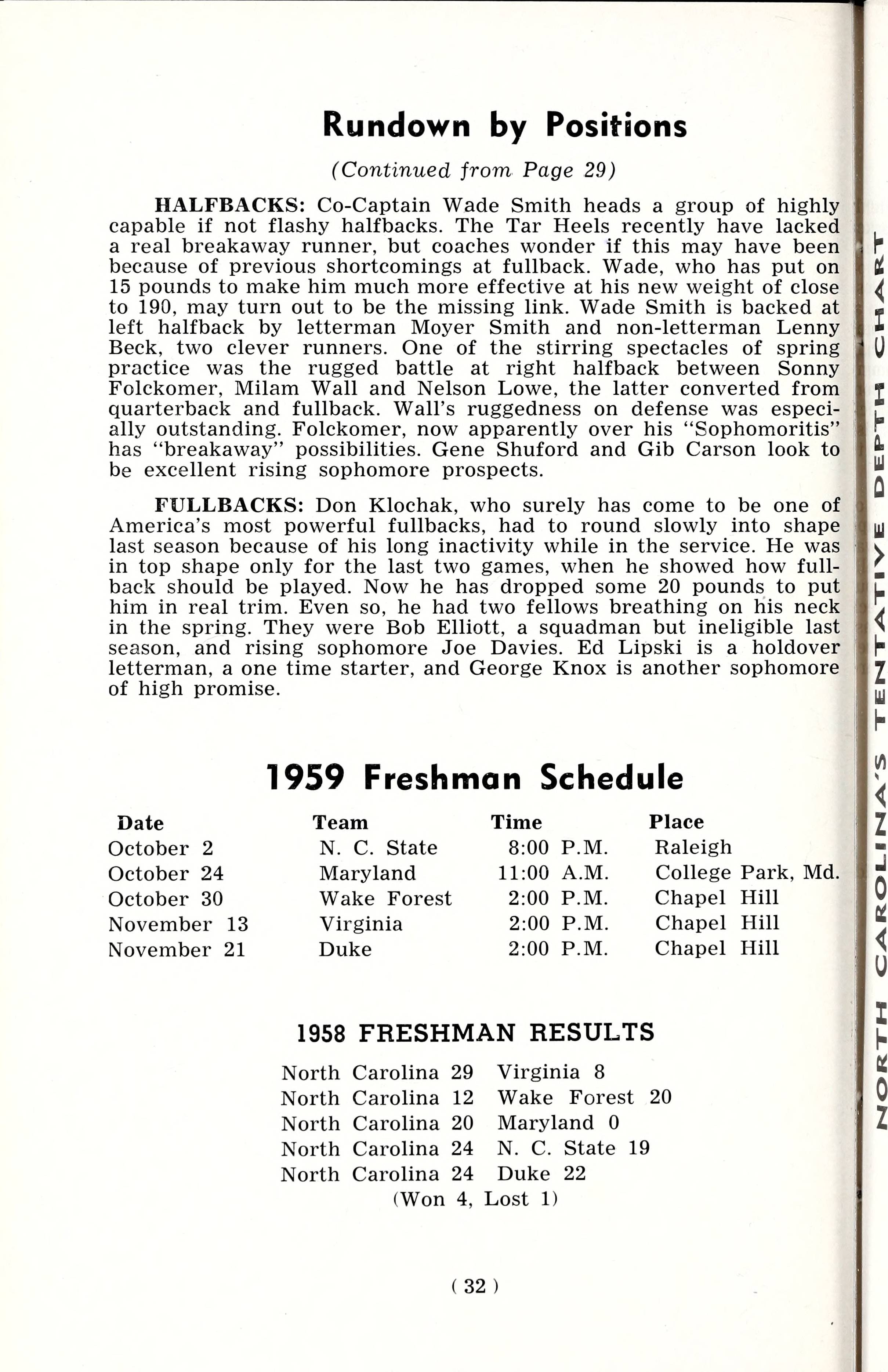 University of North Carolina ... football blue book for press and radio ...