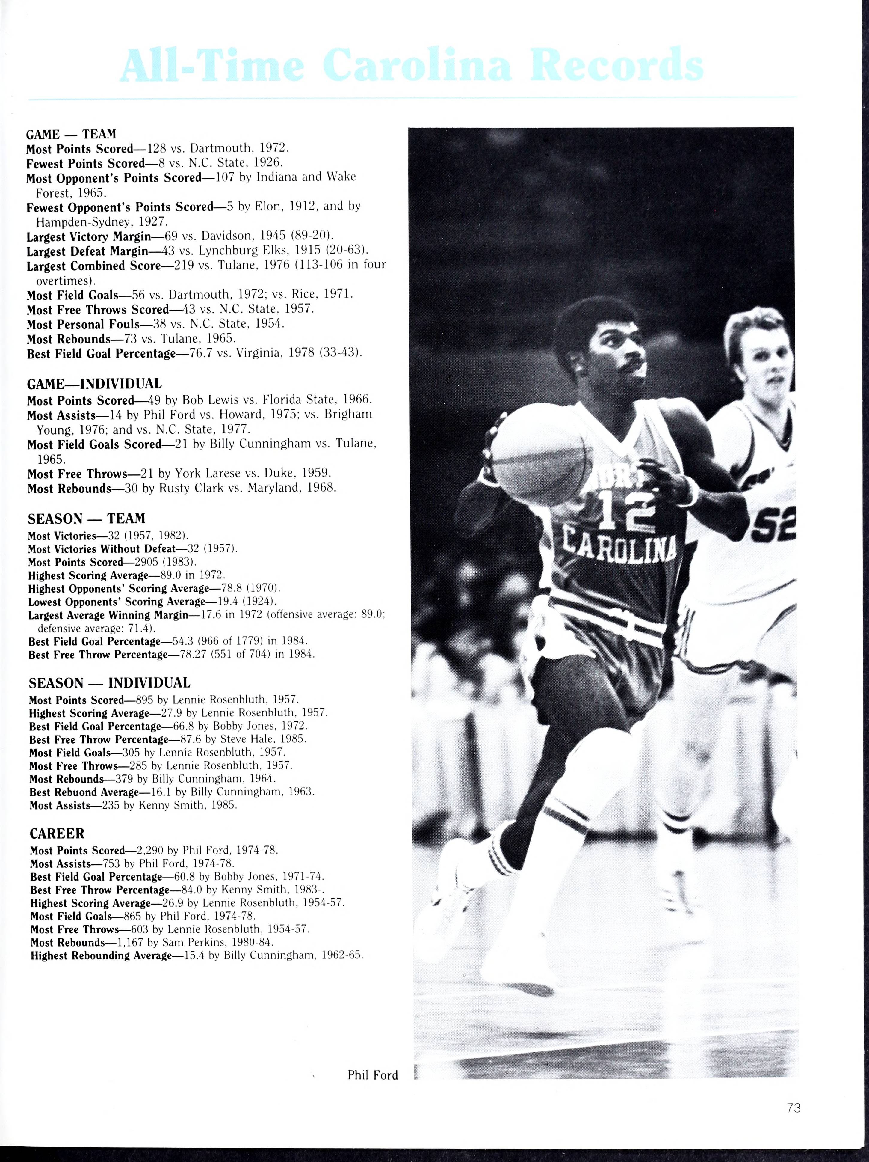 U.N.C. basketball blue book [1985-1986]