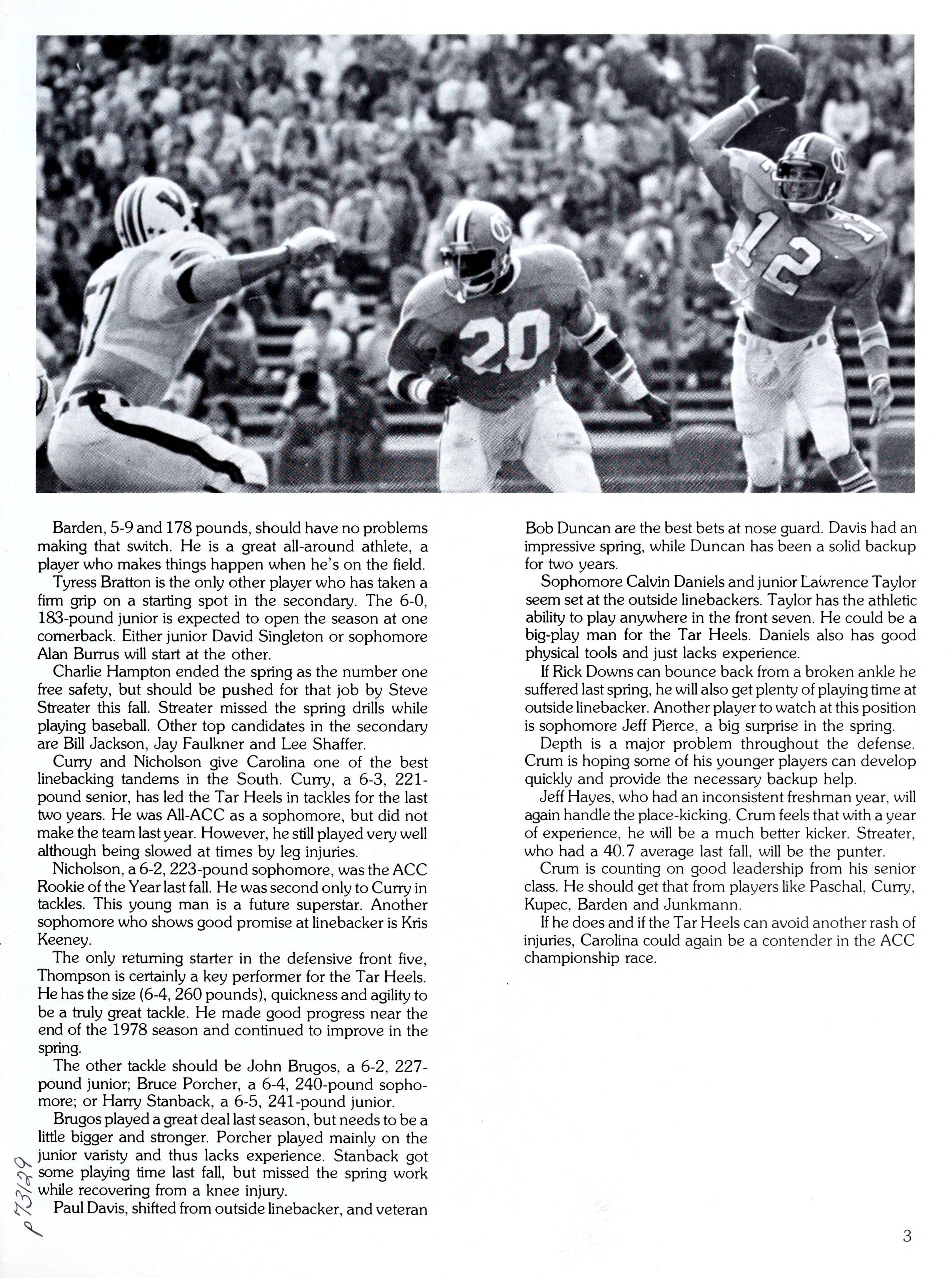 University of North Carolina ... football blue book for press and radio ...