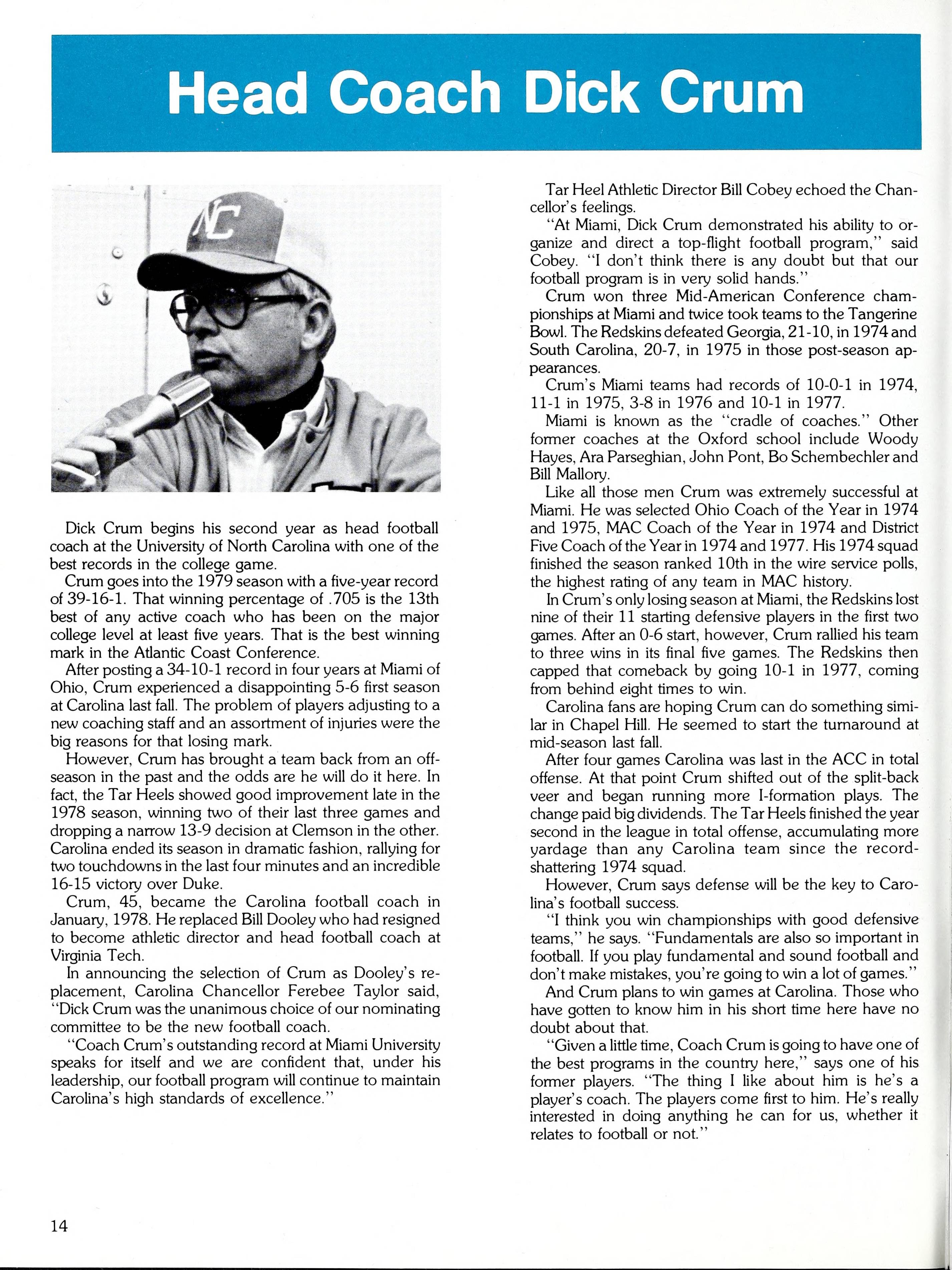 University of North Carolina ... football blue book for press and radio ...