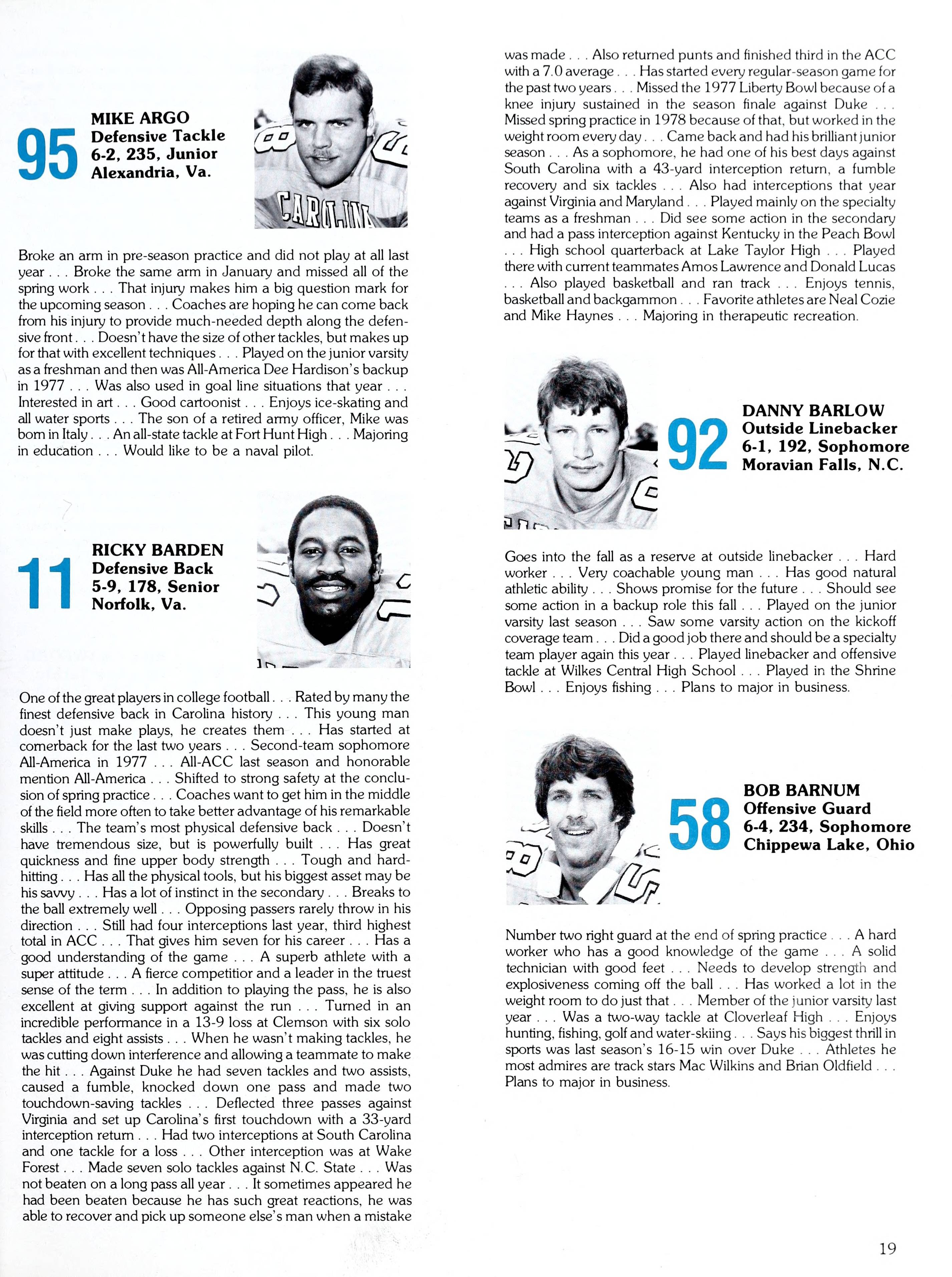 University of North Carolina ... football blue book for press and radio ...