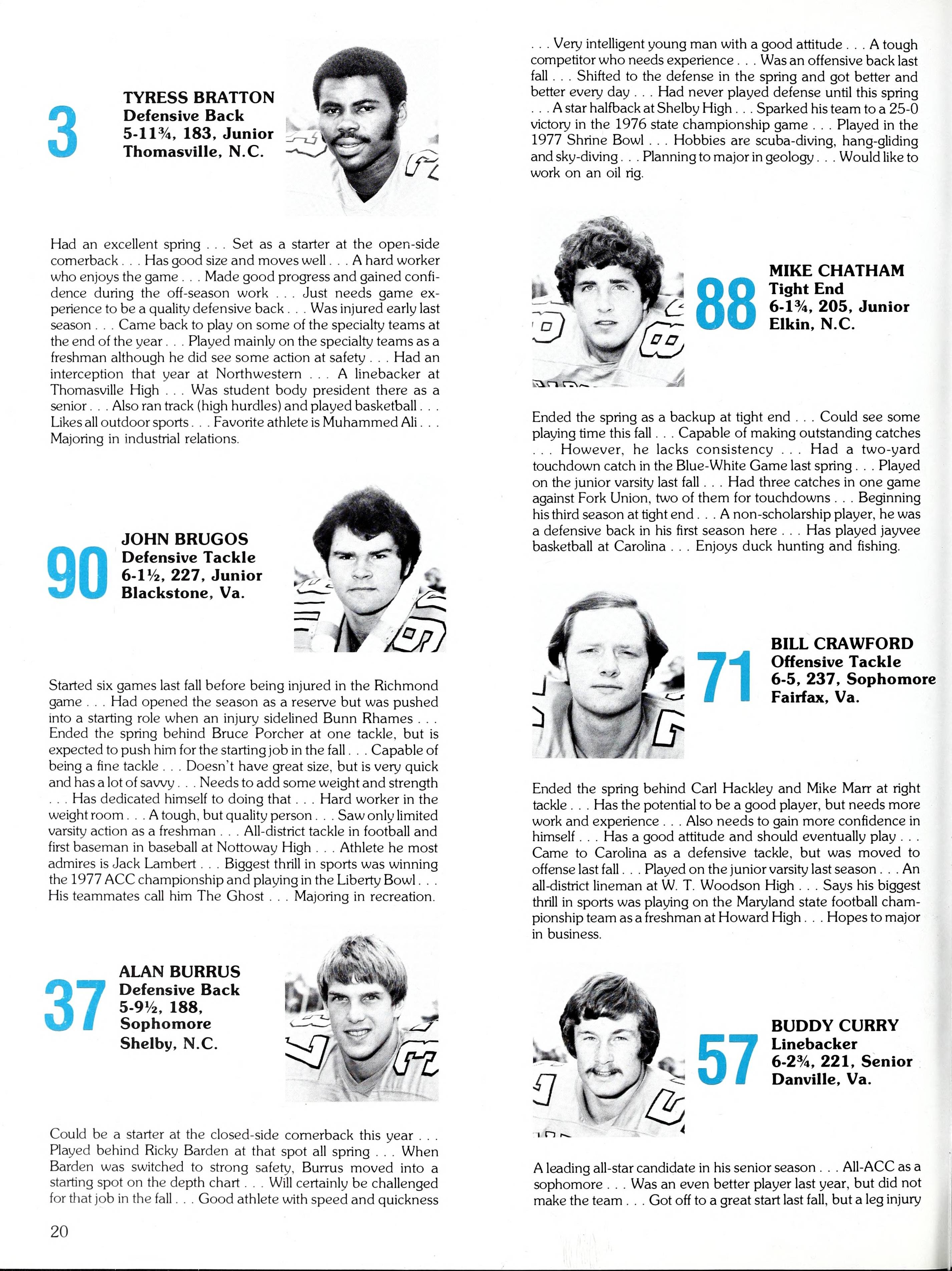 University of North Carolina ... football blue book for press and radio ...