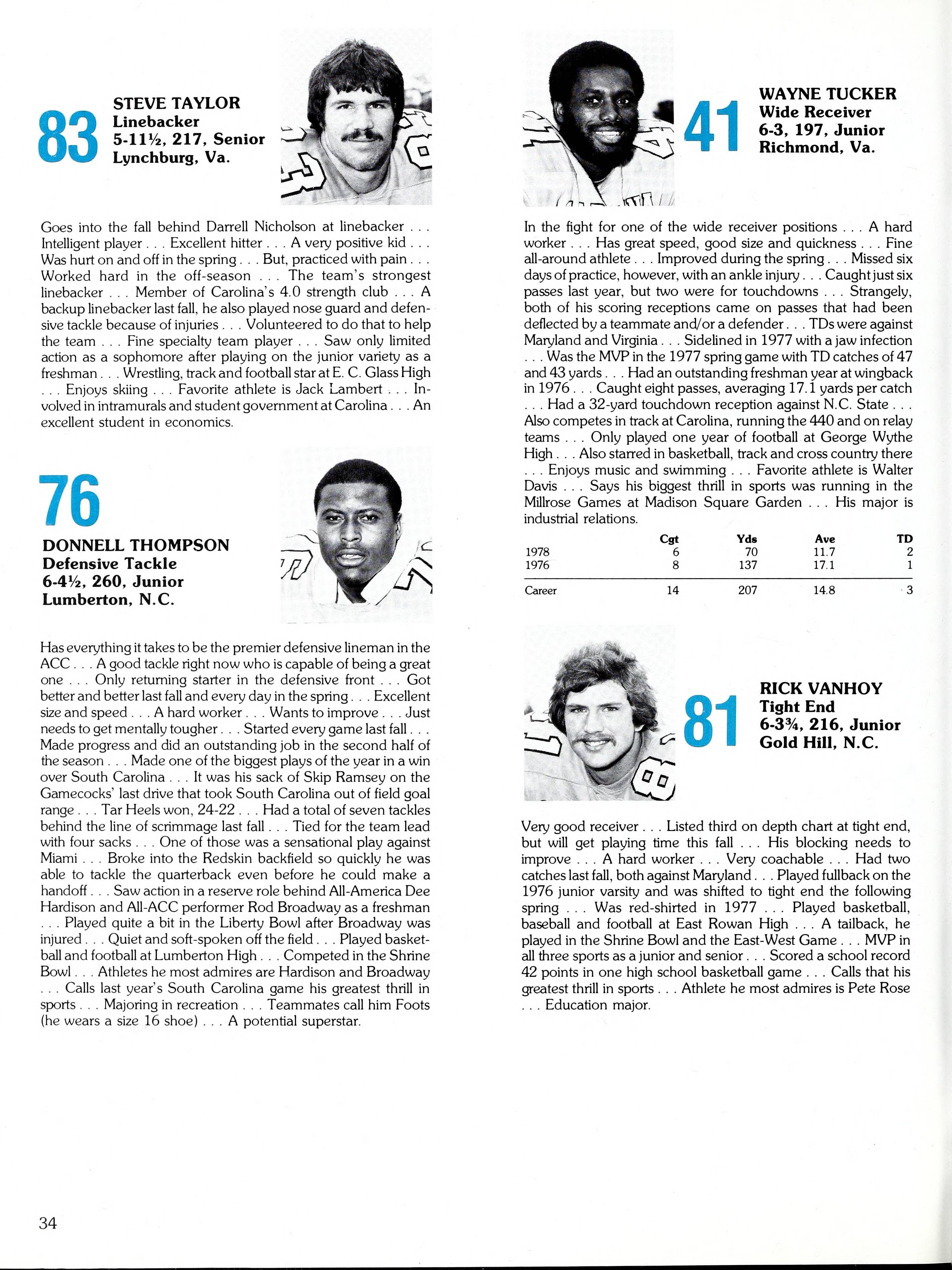 University of North Carolina ... football blue book for press and radio ...