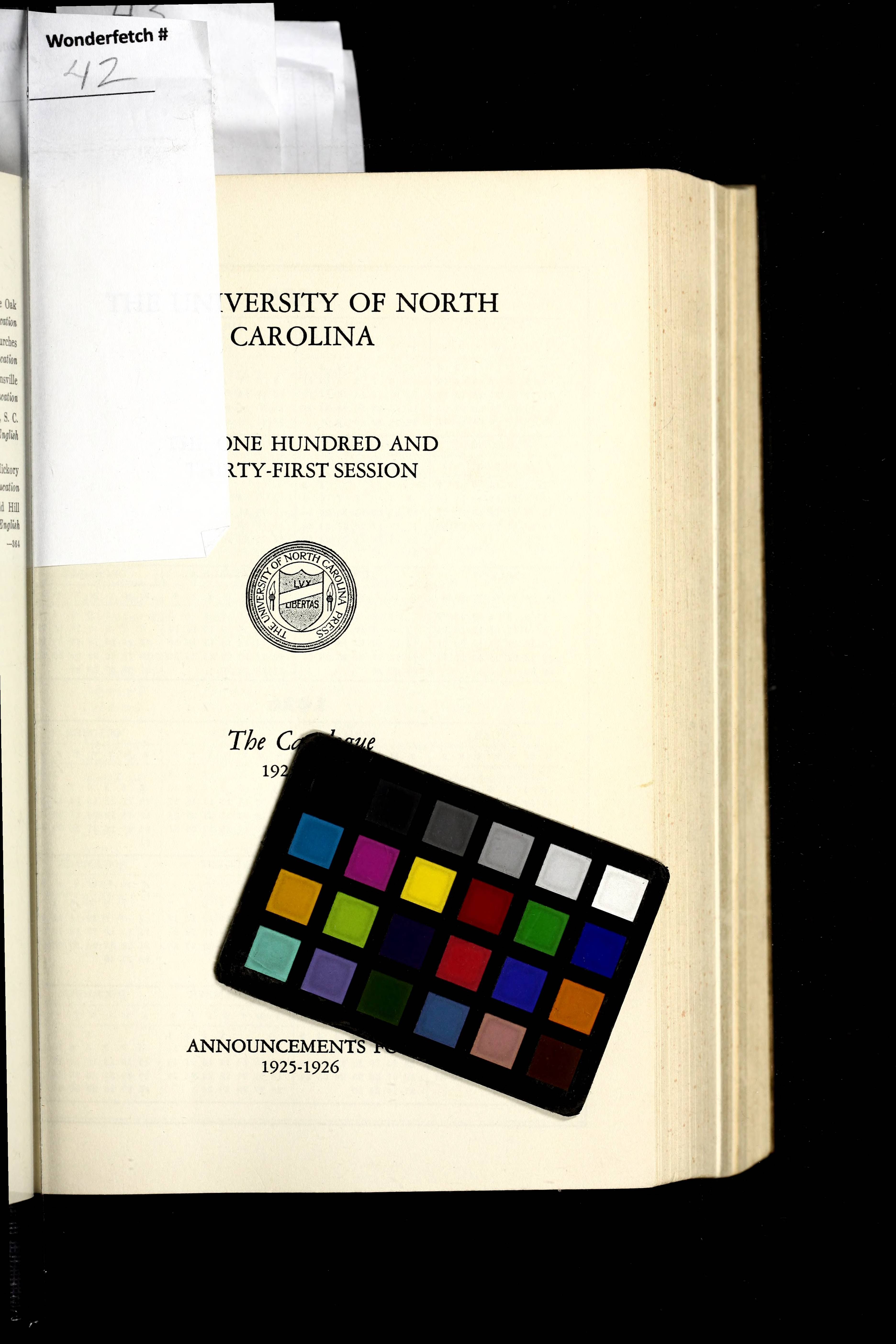 The University of North Carolina Record. The Graduate School. [1925]