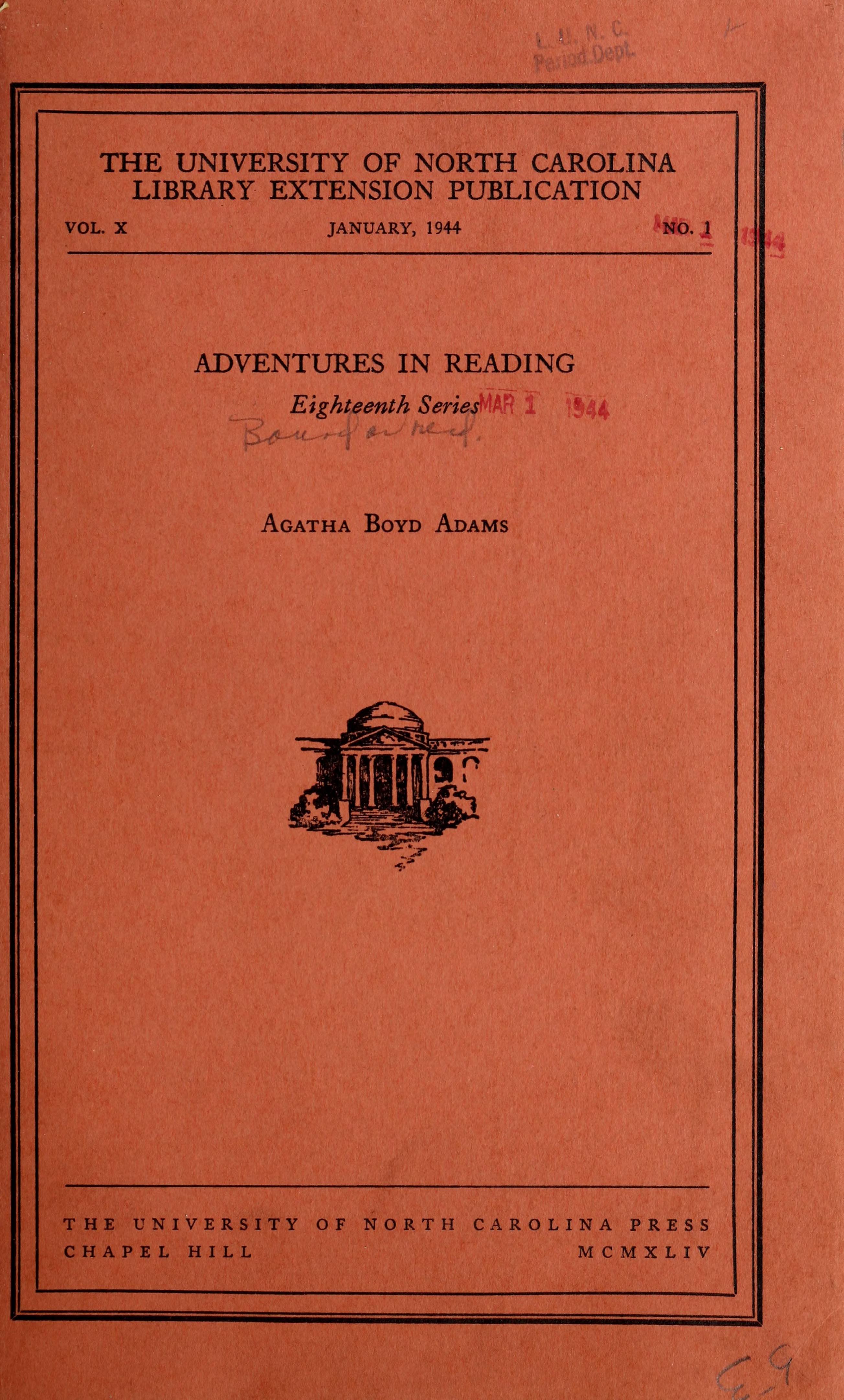 The University of North Carolina Library Extension Publication ...