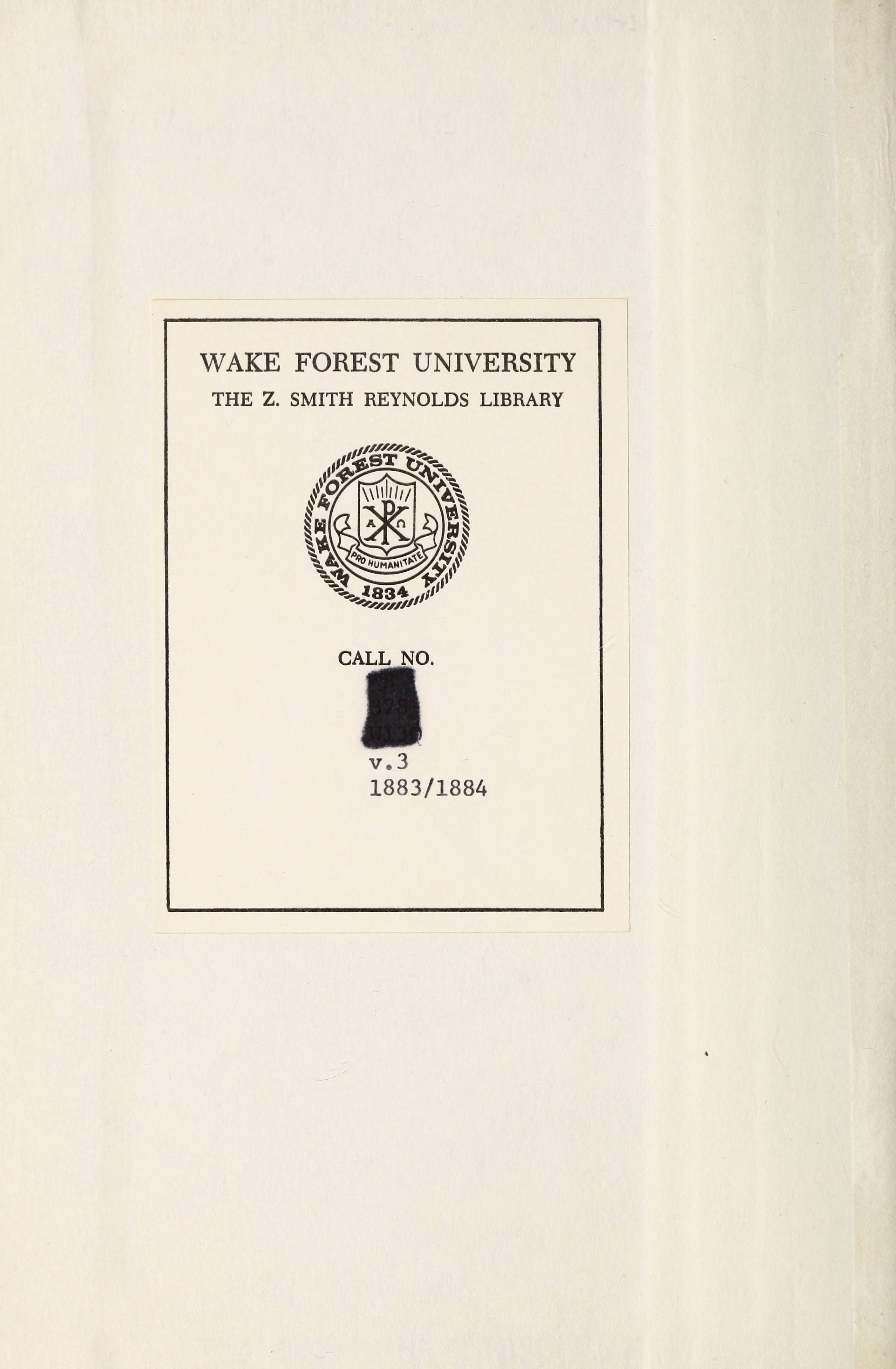 The Wake Forest Student [1883-1884]