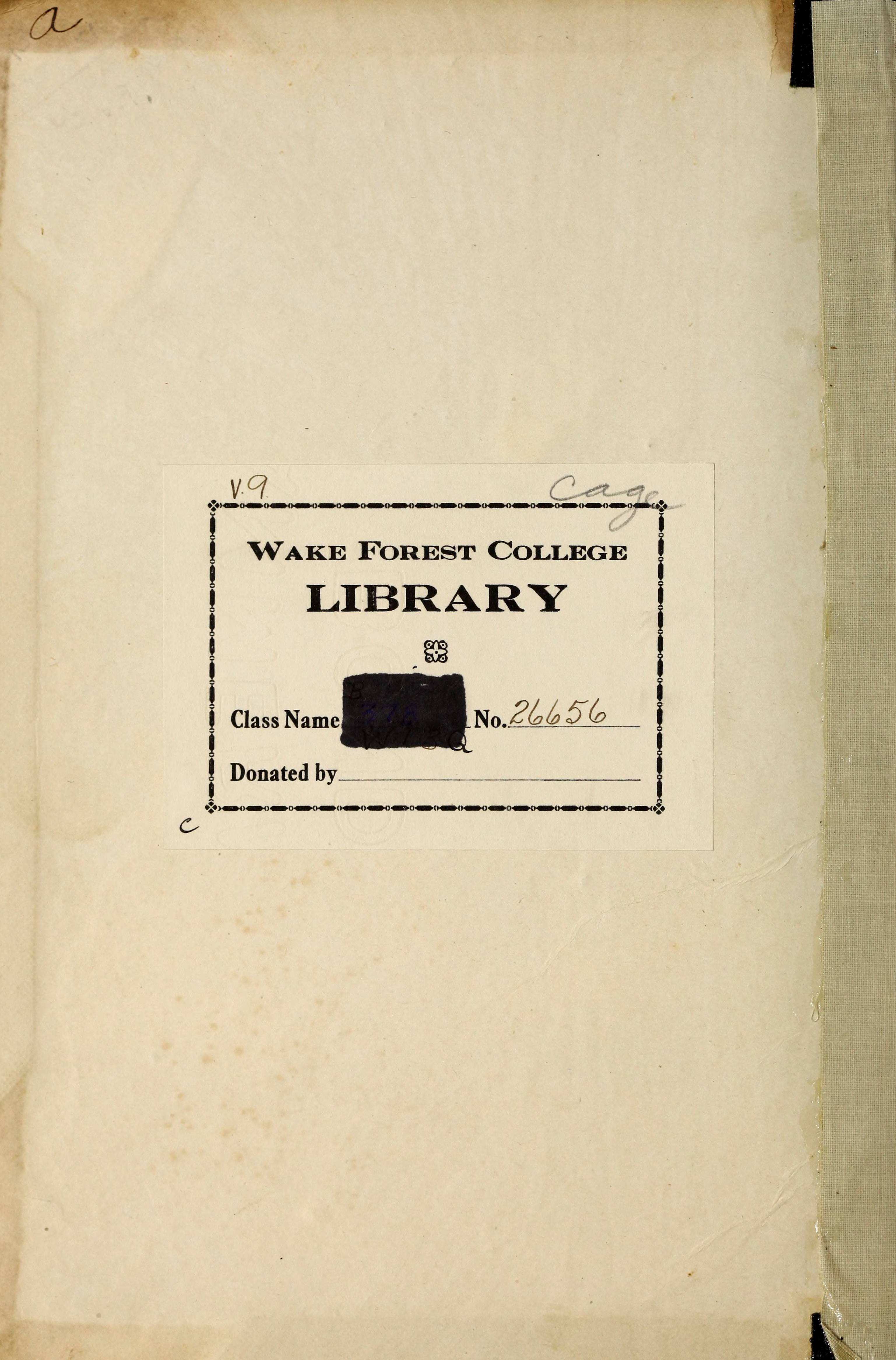 The Wake Forest Student [1889-1890]