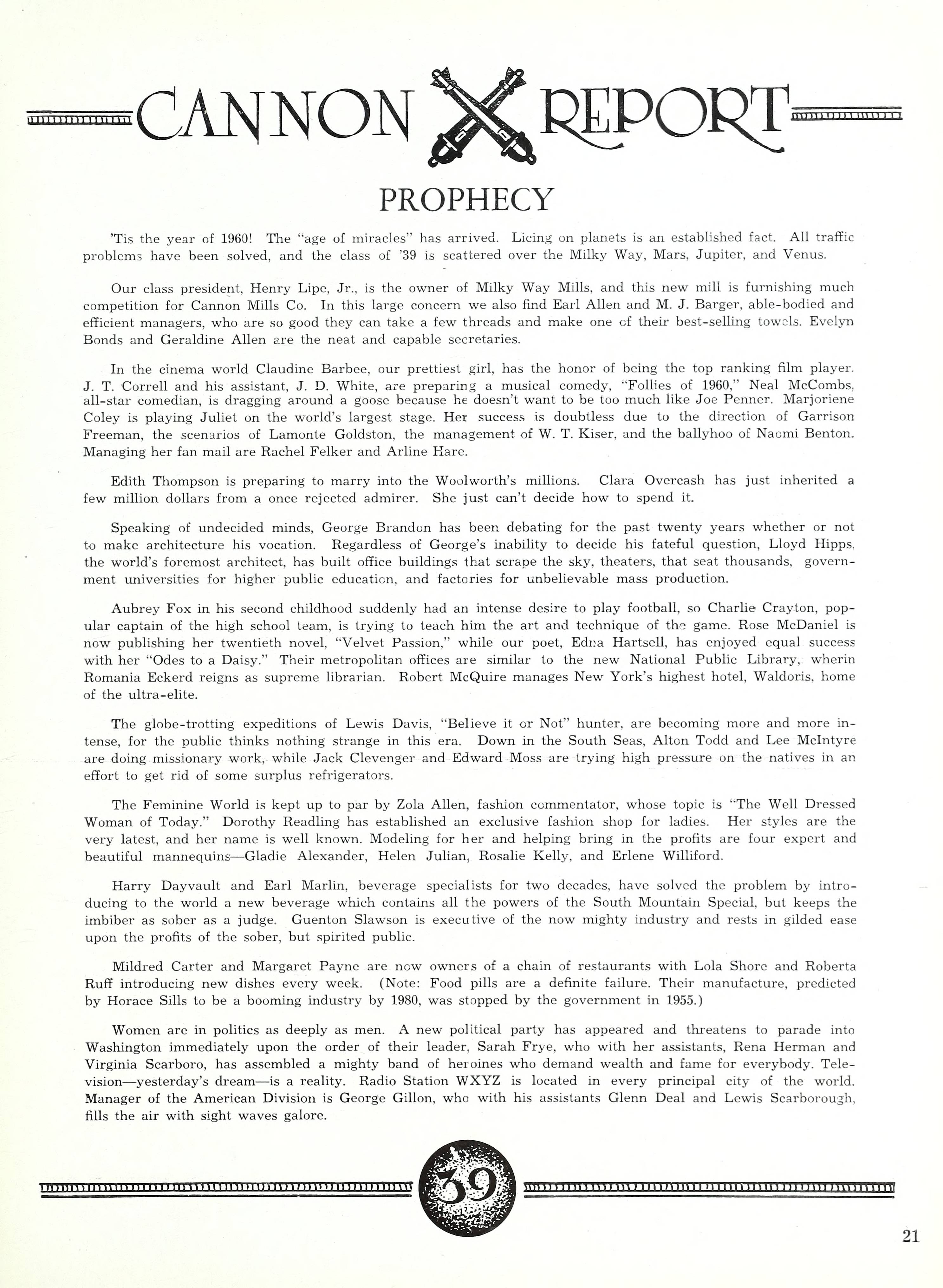 Cannon Report [1939]