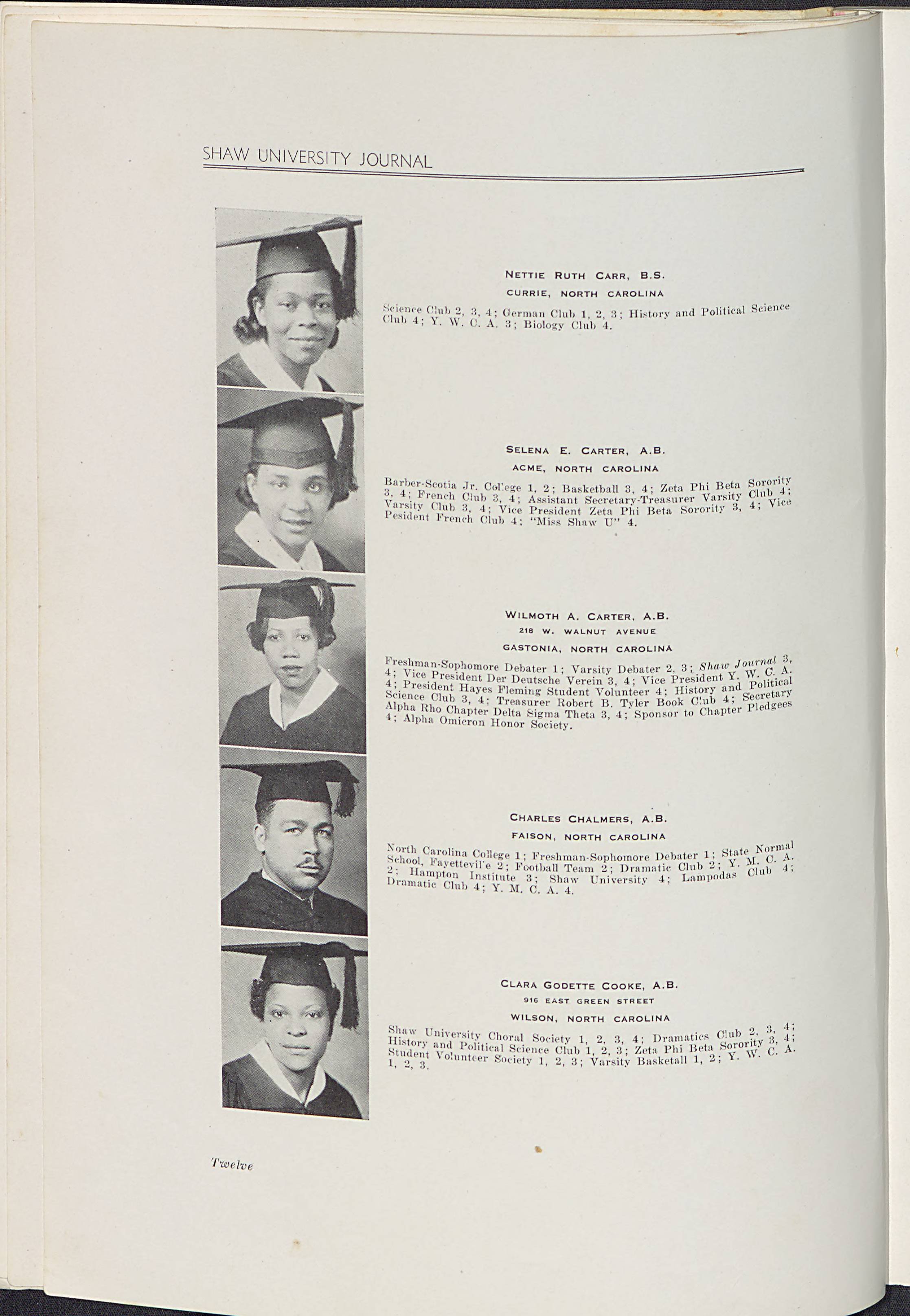 The Shaw University Journal: Commencement Number [1937]