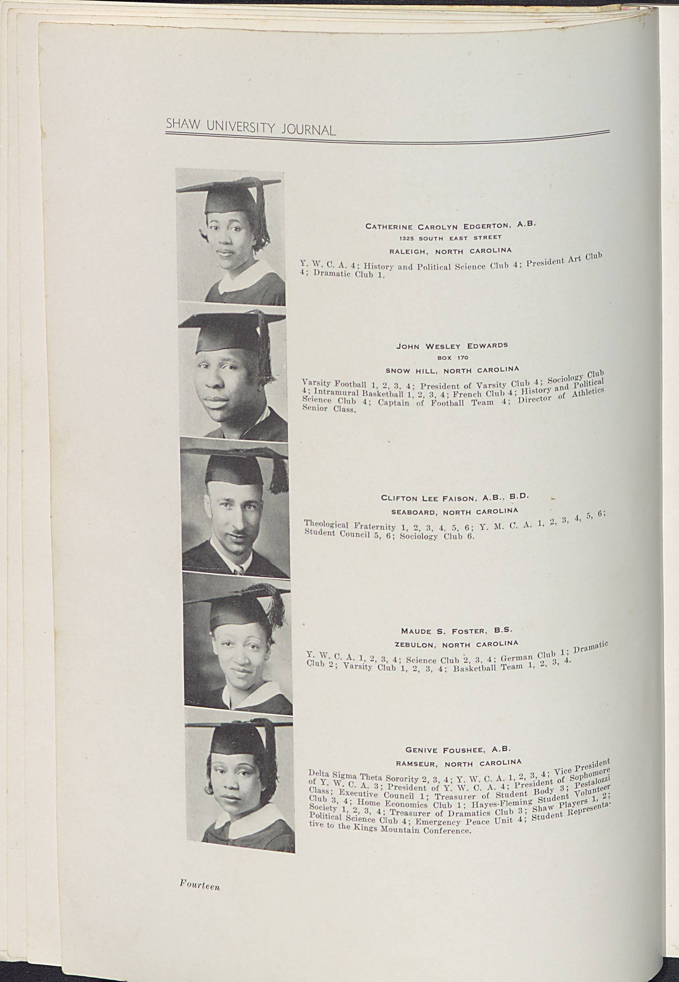 The Shaw University Journal: Commencement Number [1937]