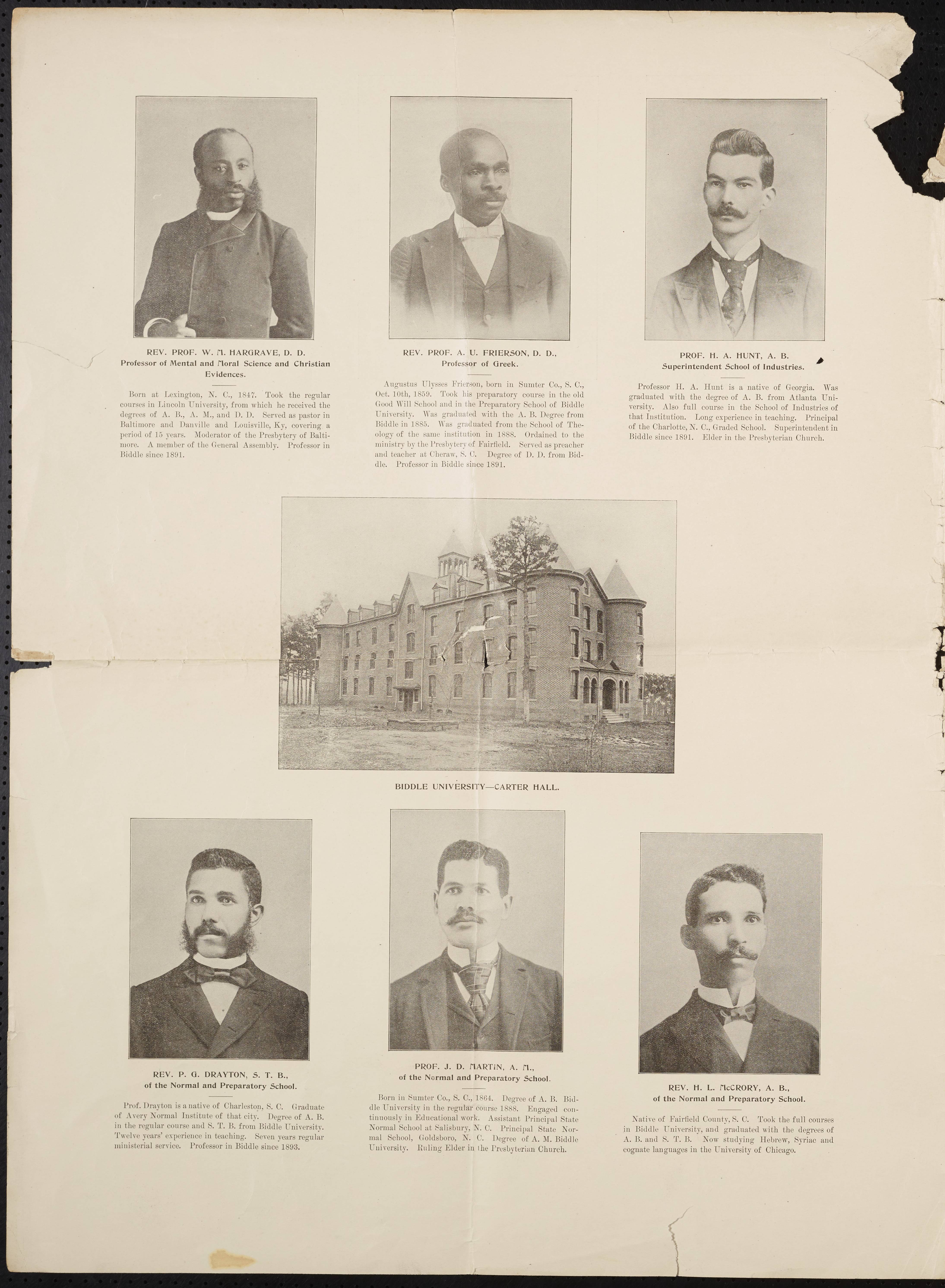 Biddle University Historical Sketch