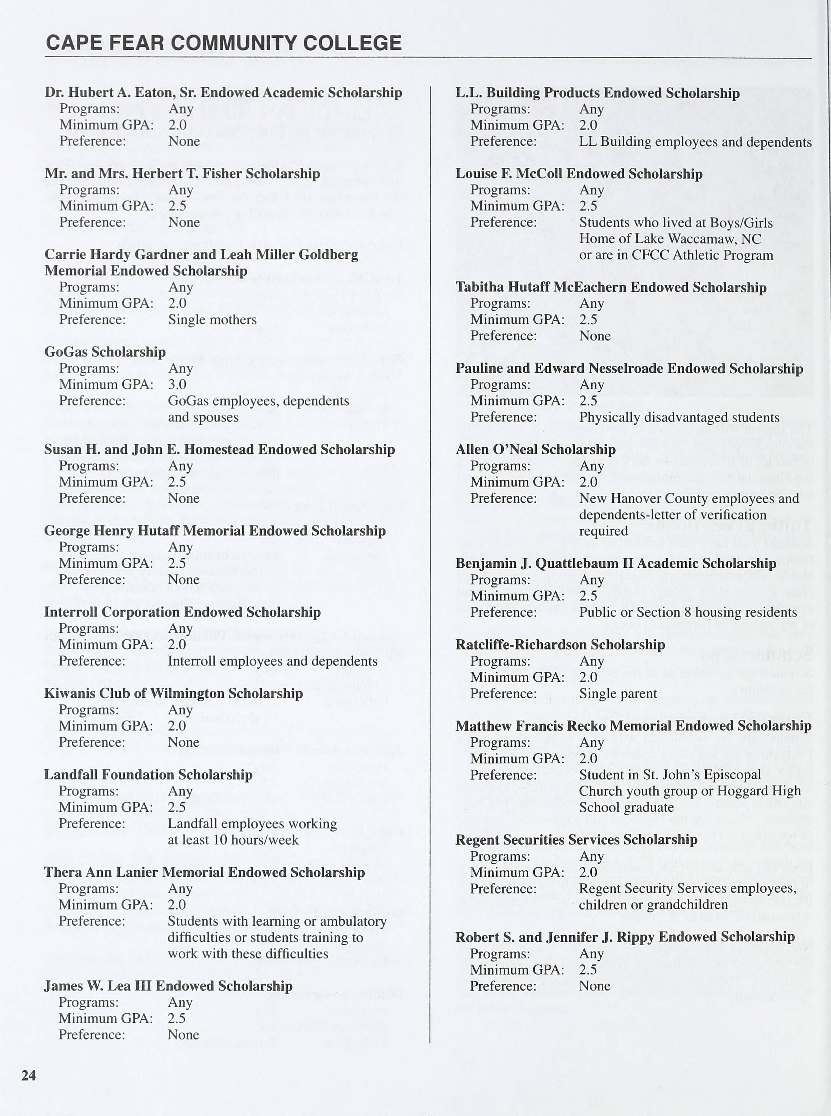 Cape Fear Community College General Catalog and Student Handbook [2006 ...