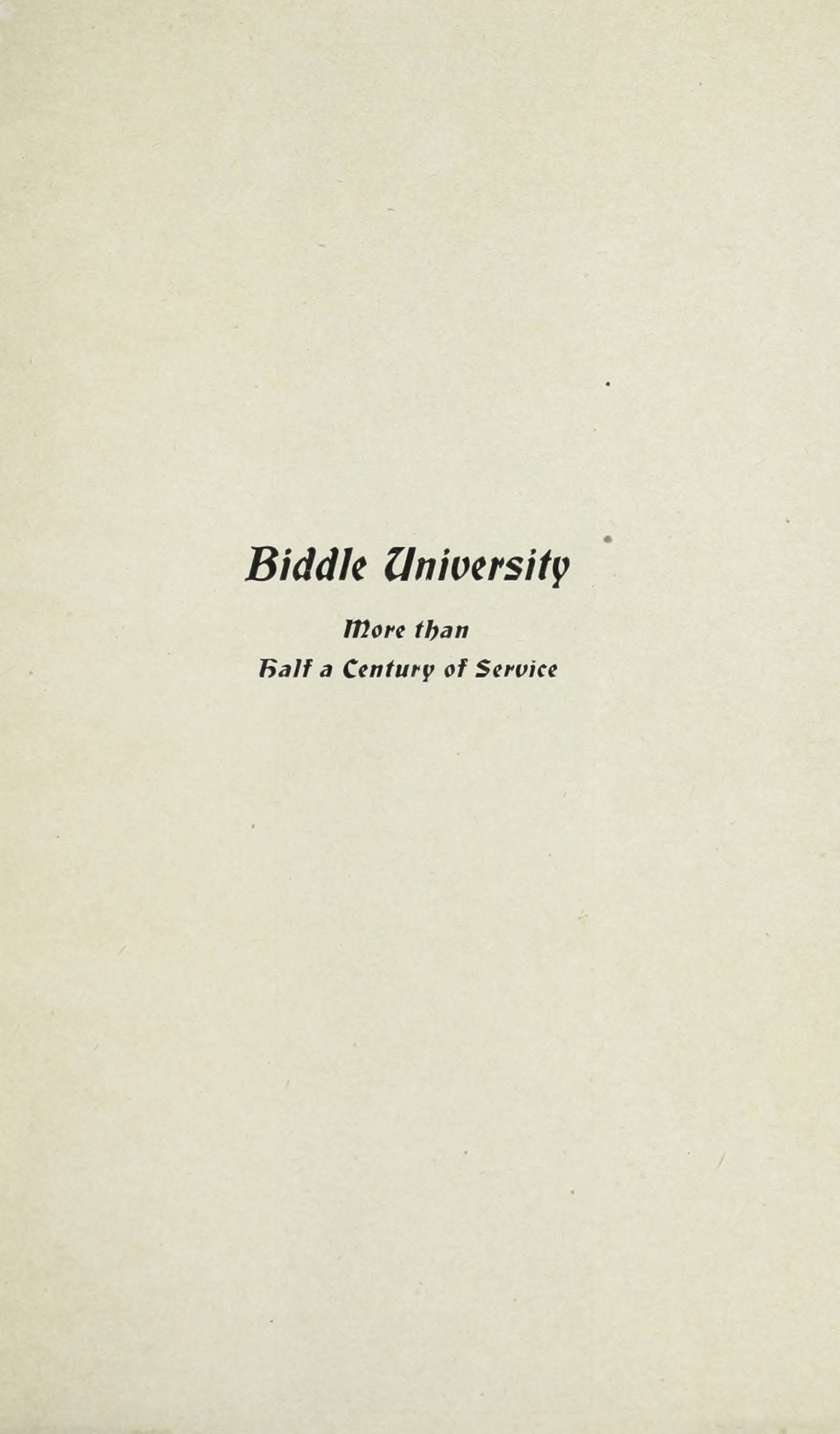 Biddle University General Catalog [1918-1919]