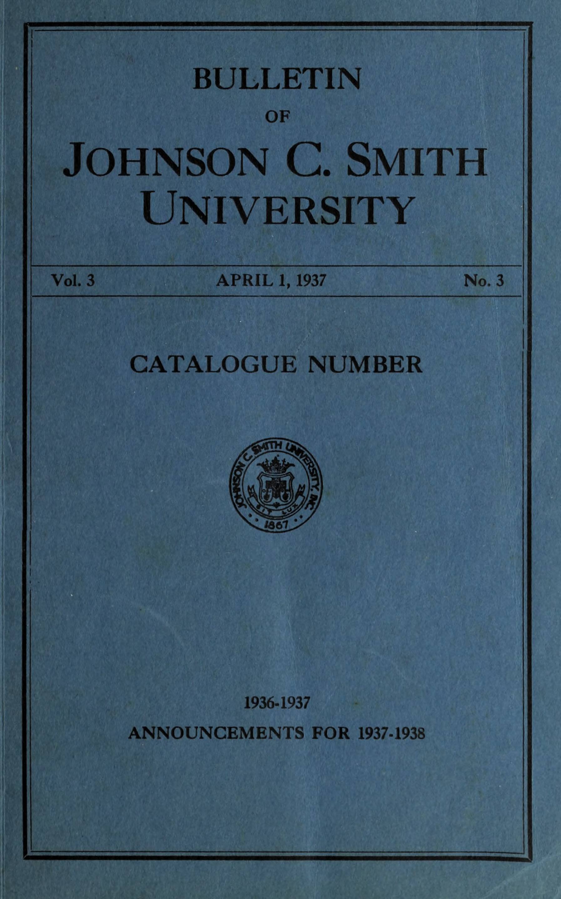 Johnson C. Smith University Bulletin [1937]