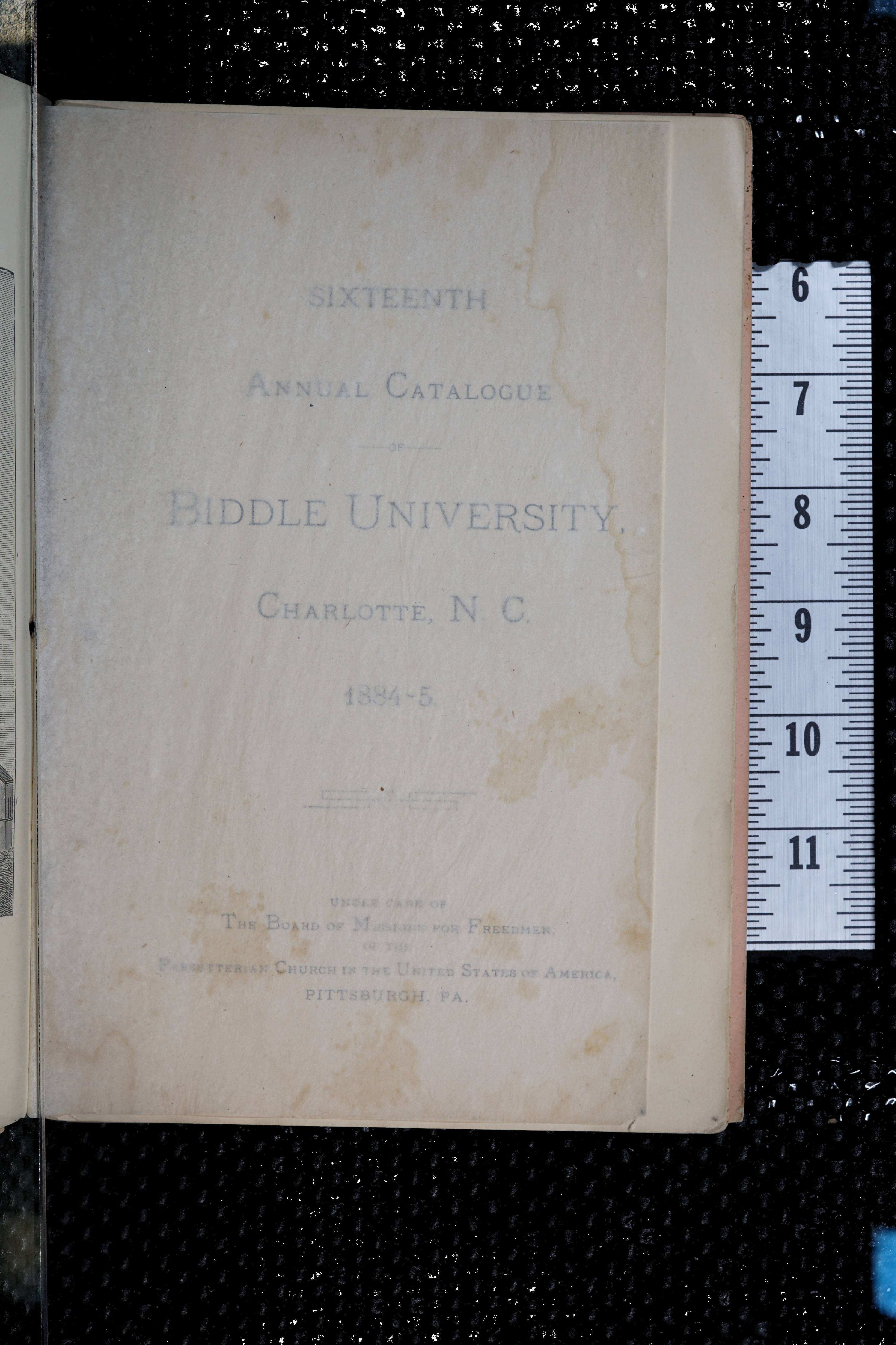 Catalogue of Biddle University [1884-1885]