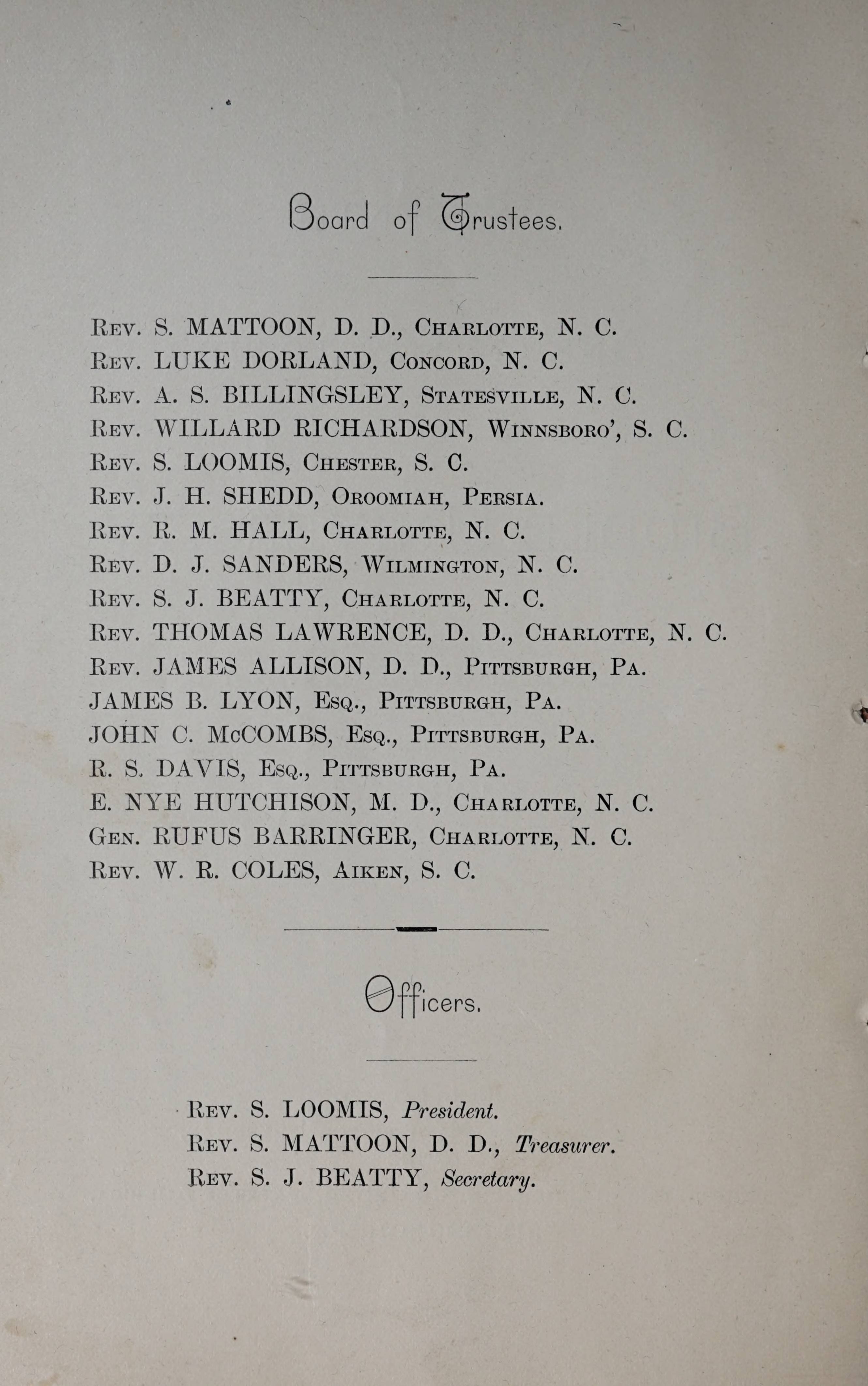 Catalogue of Biddle University [1884-1885]