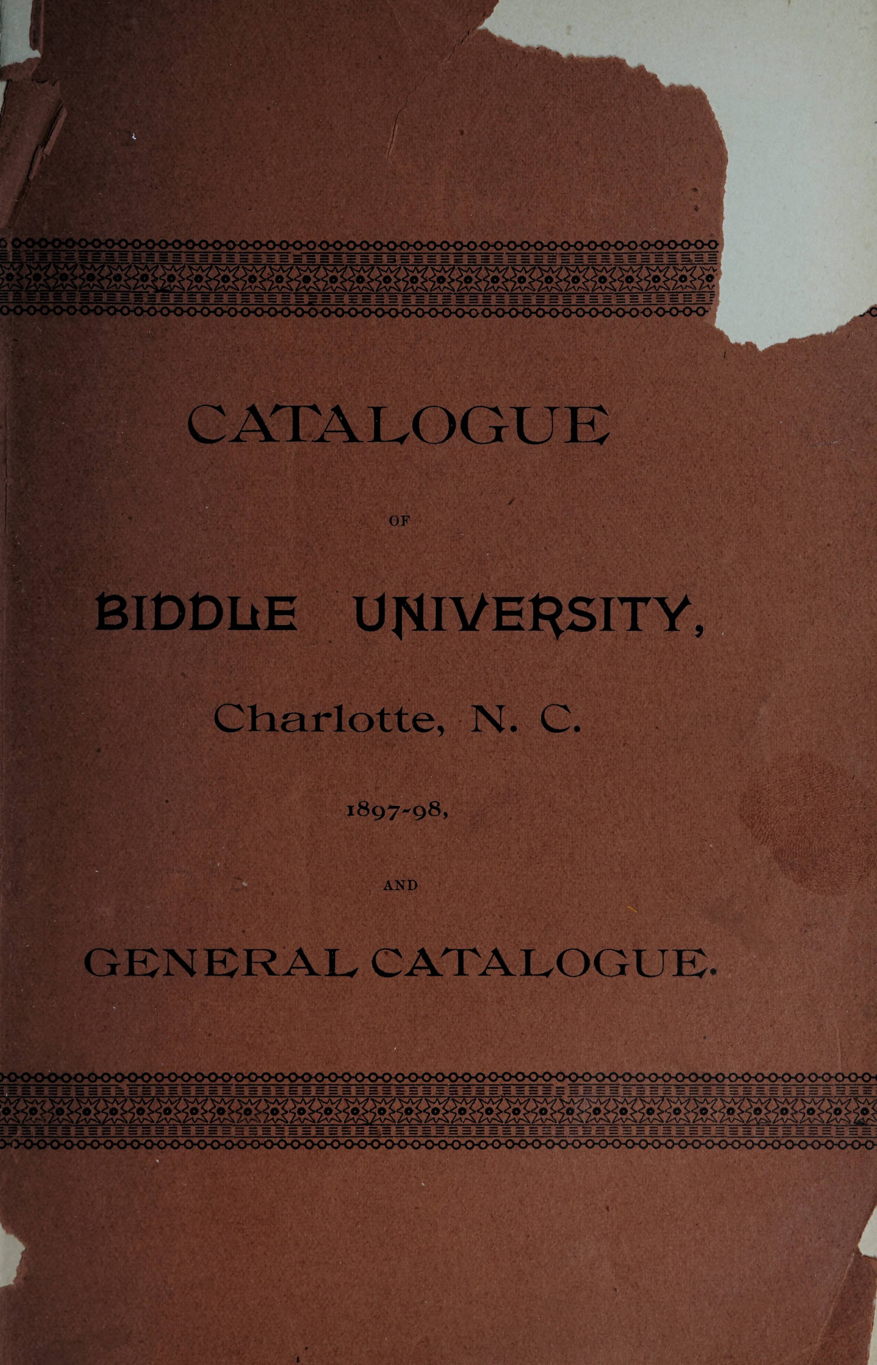Catalogue of Biddle University [1897-1898]